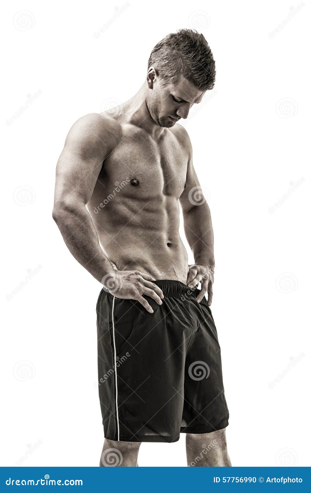 Handsome Young Bodybuilder in Relaxed Pose Stock Photo - Image of ...