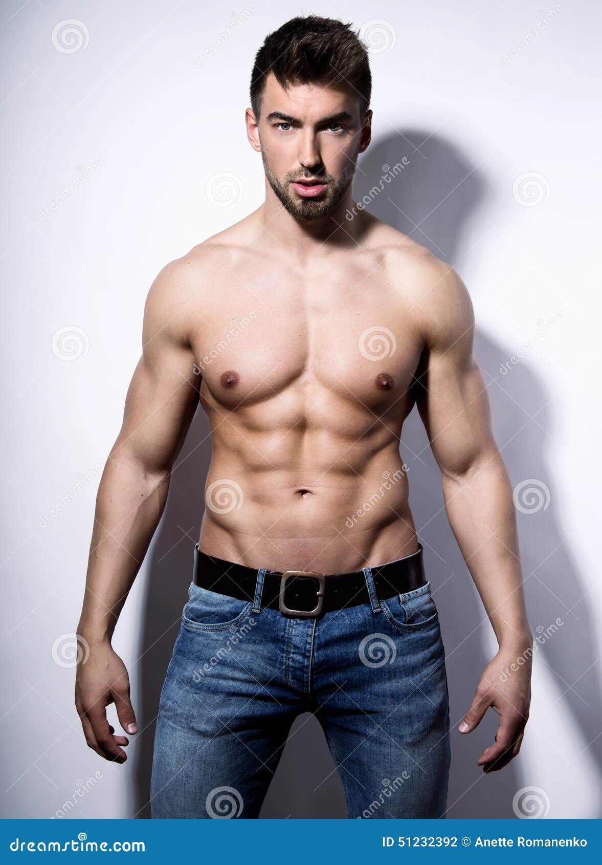 Handsome Young Bodybuilder Showing of His Fit Body Stock Photo - Image ...