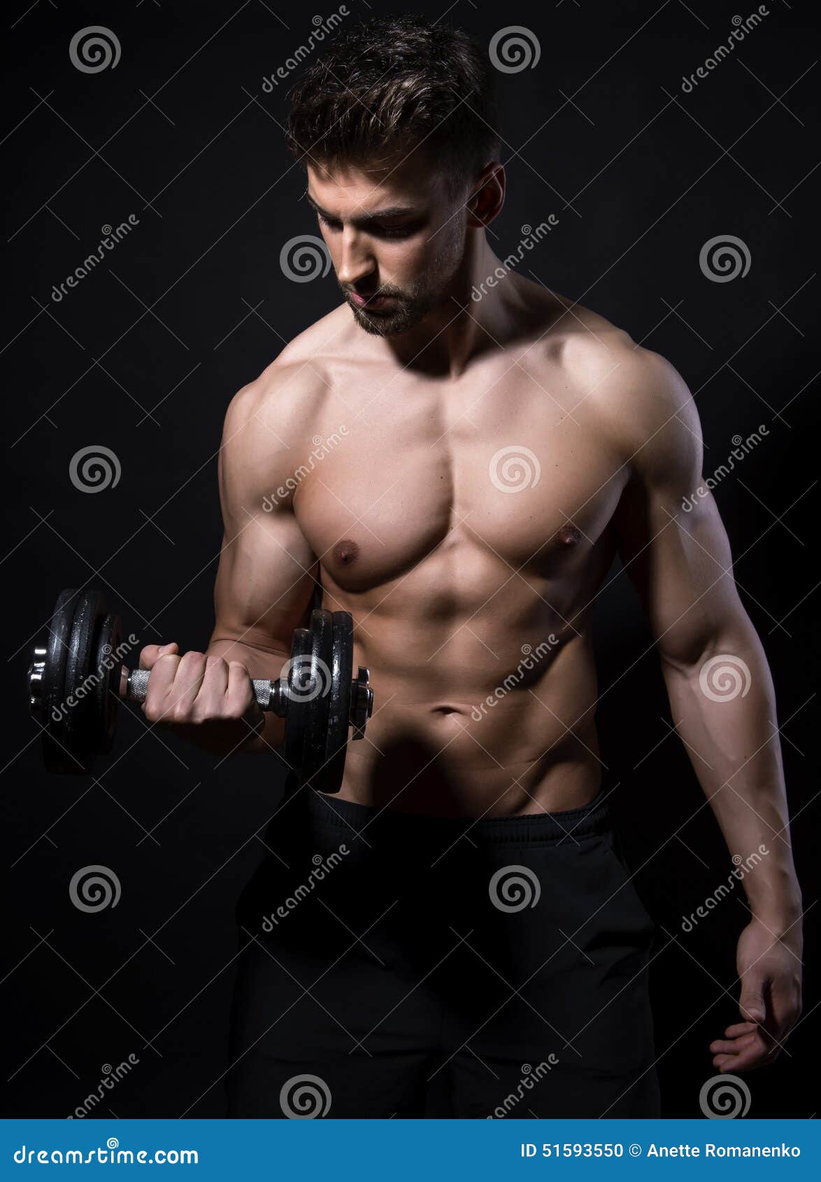 Handsome Young Bodybuilder Showing of His Fit Body Stock Photo - Image ...