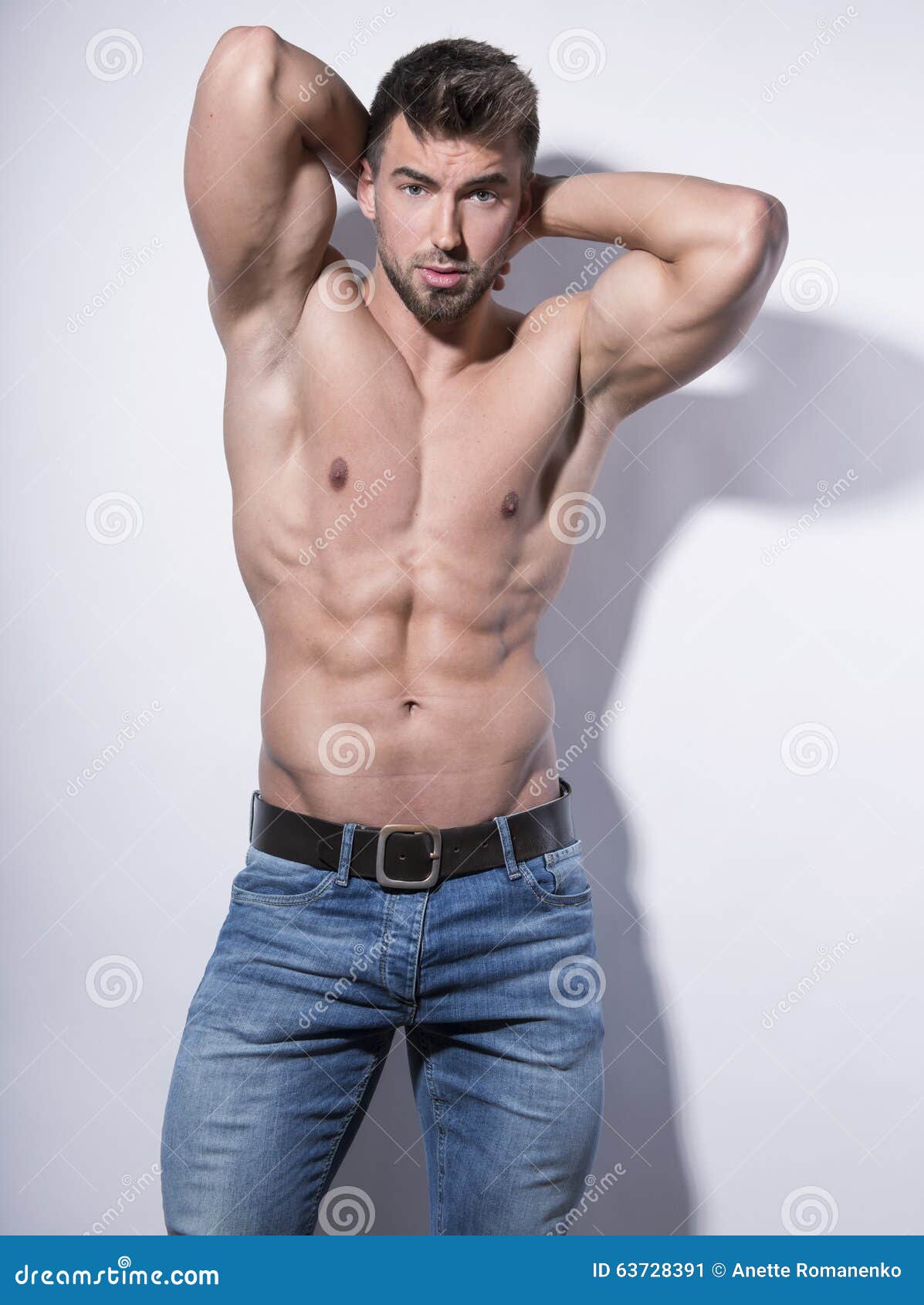 Handsome Young Bodybuilder with Toned Body Stock Image - Image of back ...