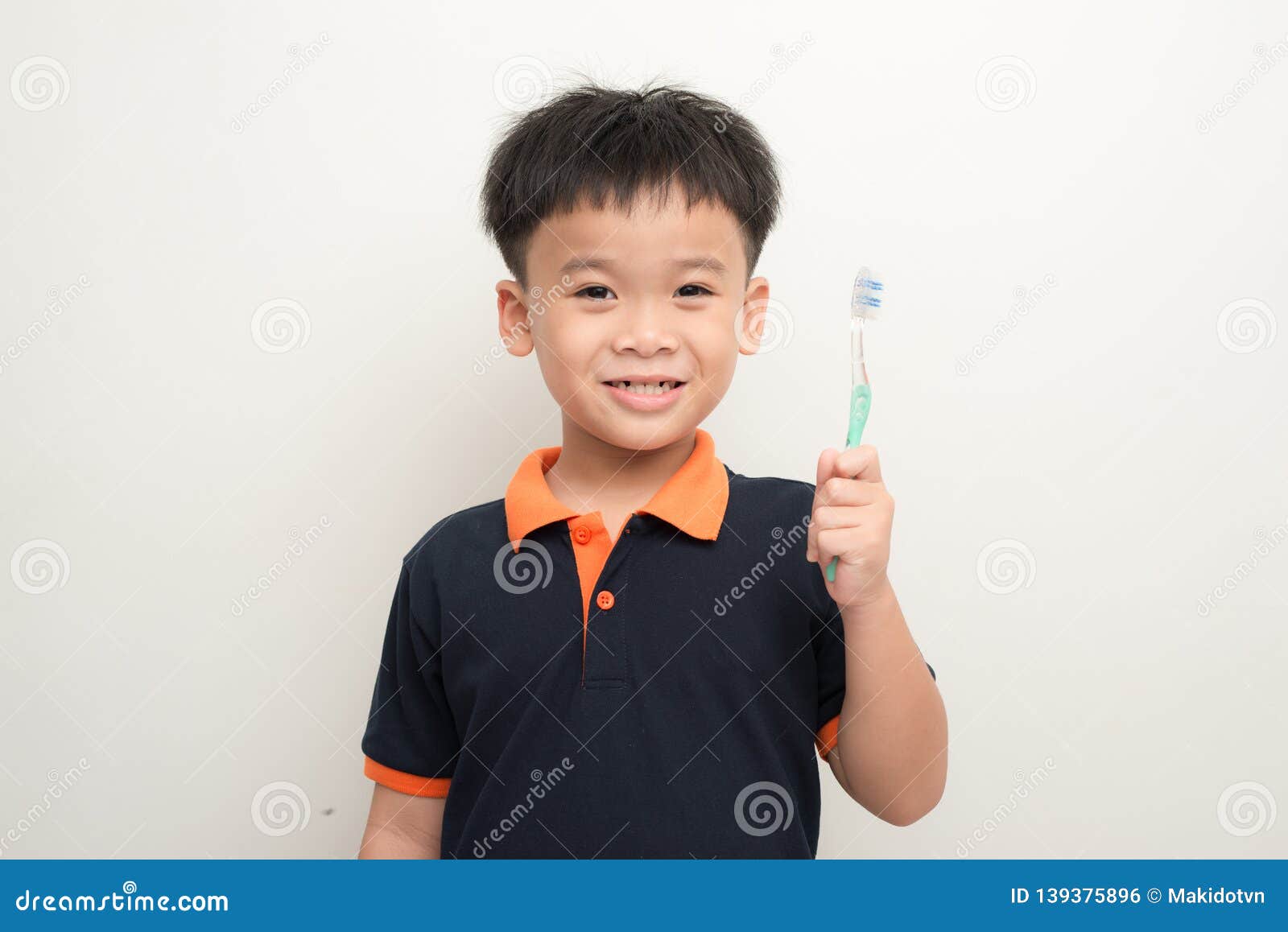 Handsome Young Boy Brushing Teeth Stock Photo - Image of child, young ...