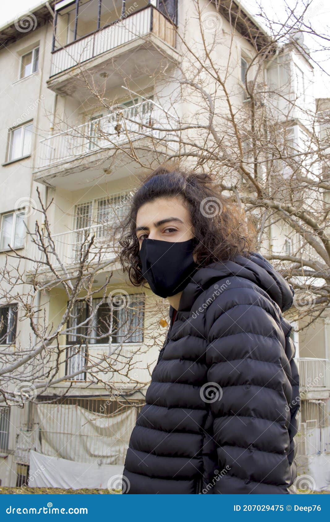 Handsome Young Boy with Mask Looking at Camera Stock Image - Image of ...