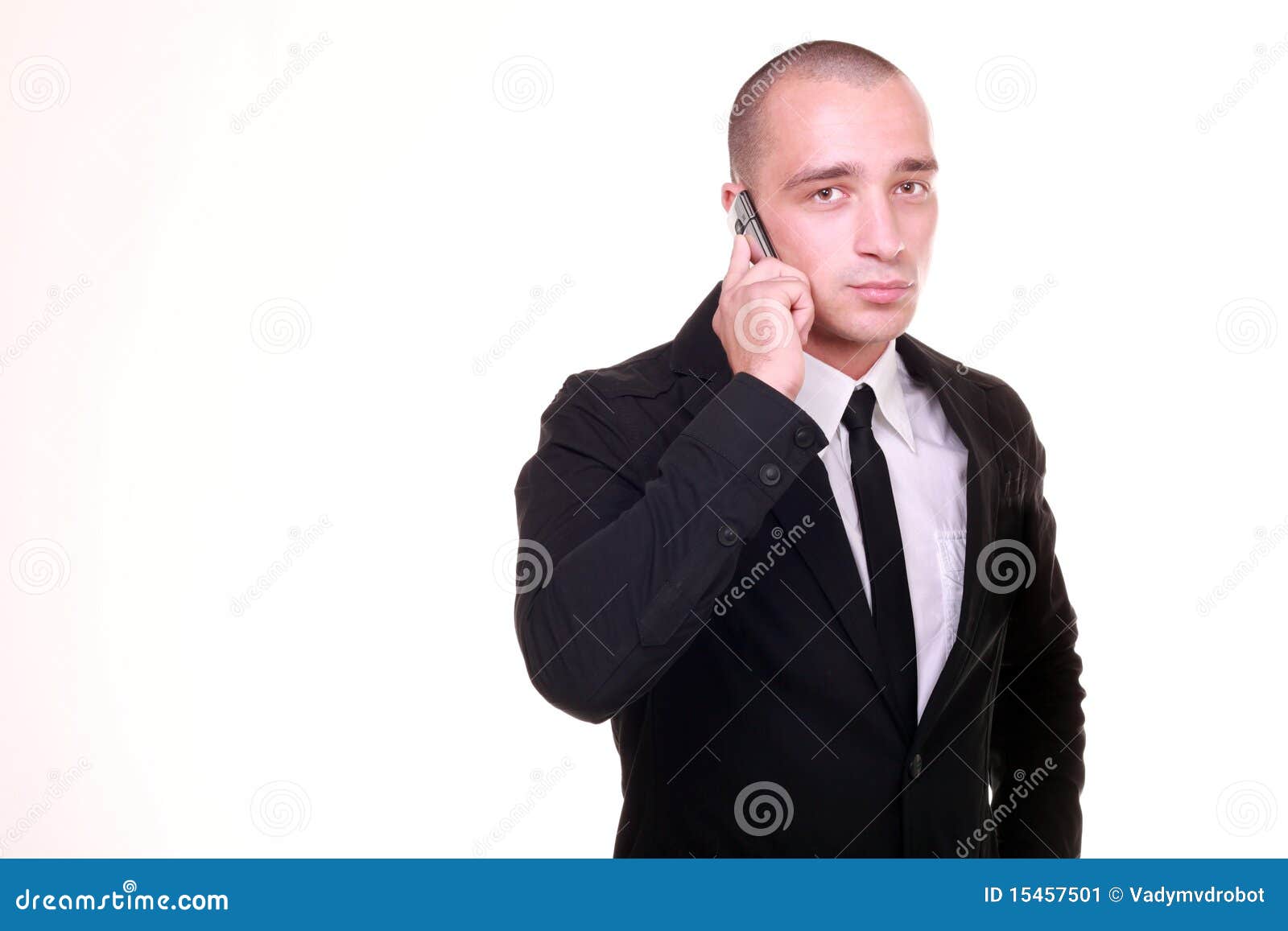 Handsome Young Business Man on Cell Phone Stock Image - Image of ...