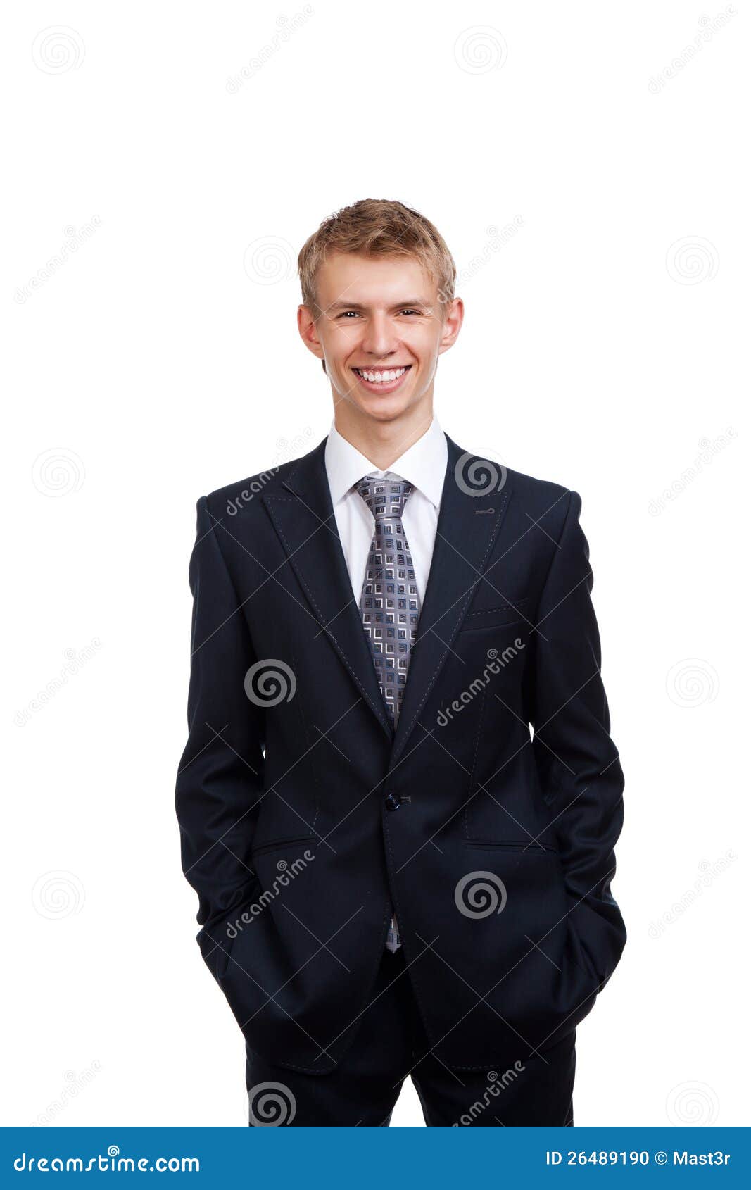 Handsome Young Business Man Happy Smile Stock Photo - Image of handsome ...