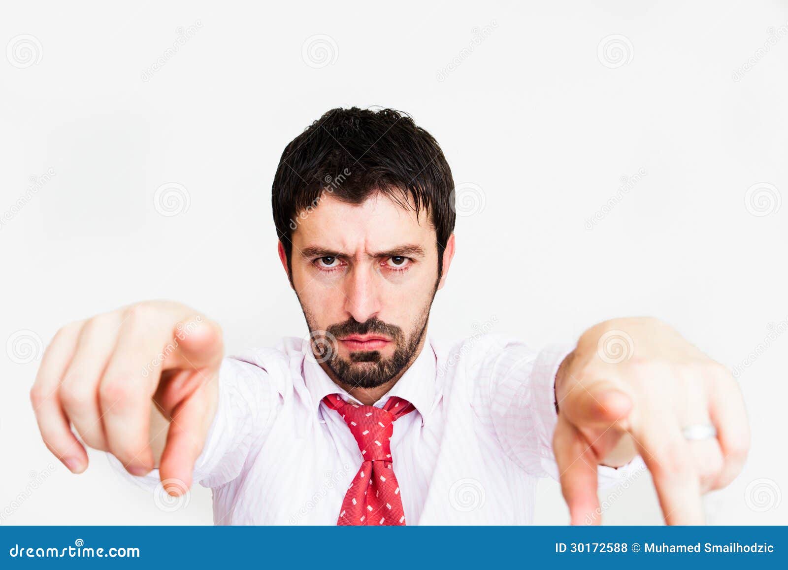 Young Business Man Point Finger at Camera Stock Photo - Image of ...