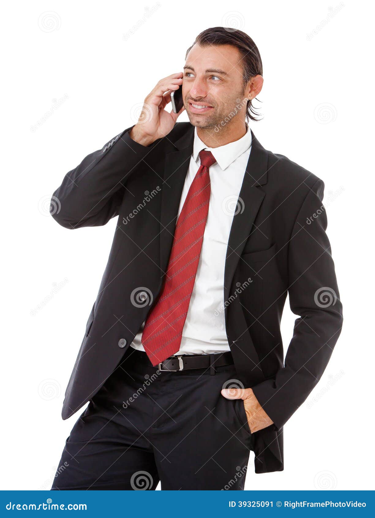 Handsome Young Business Man Talking on the Phone Stock Image - Image of ...