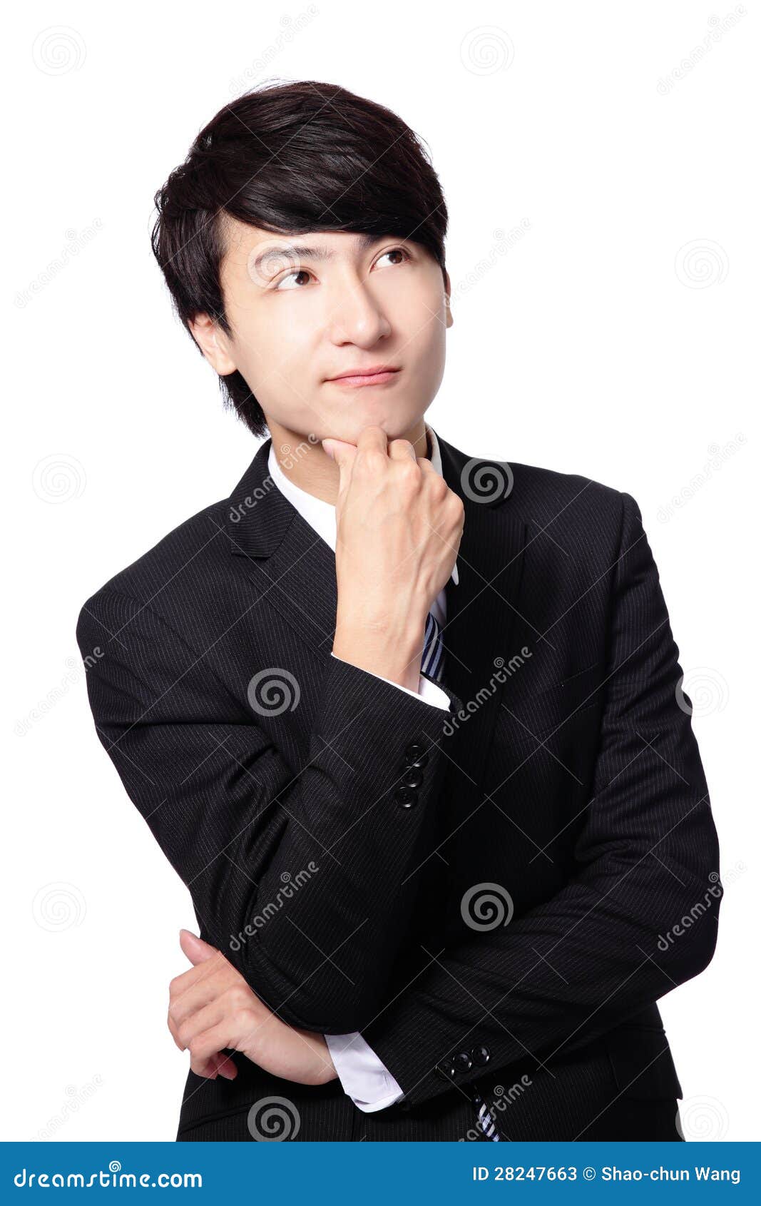 Handsome Young Business Man Think Stock Image - Image of attractive ...