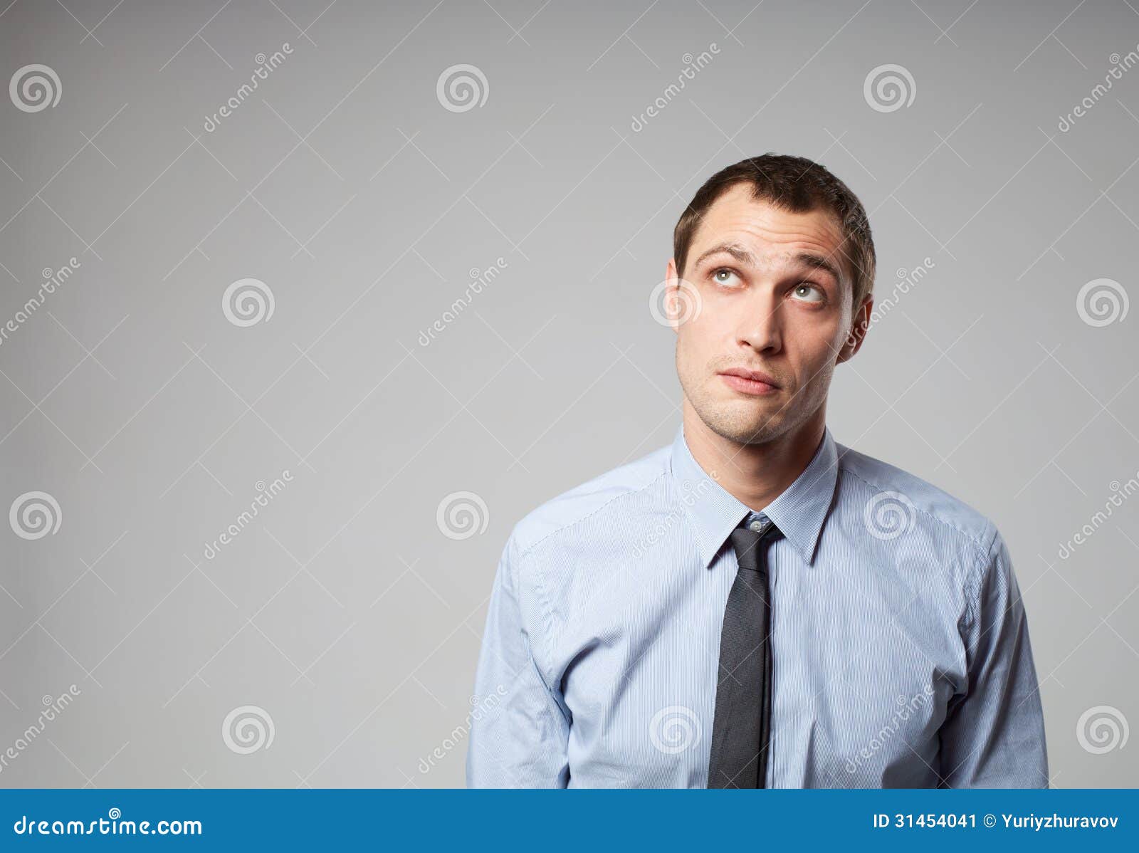 3,837 Handsome Young Business Man Thinking Gray Background Stock Photos ...