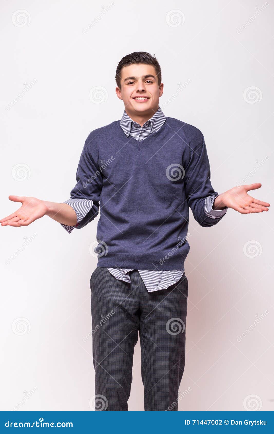 Handsome Young Businessman with Asking Gesture Stock Photo - Image of ...