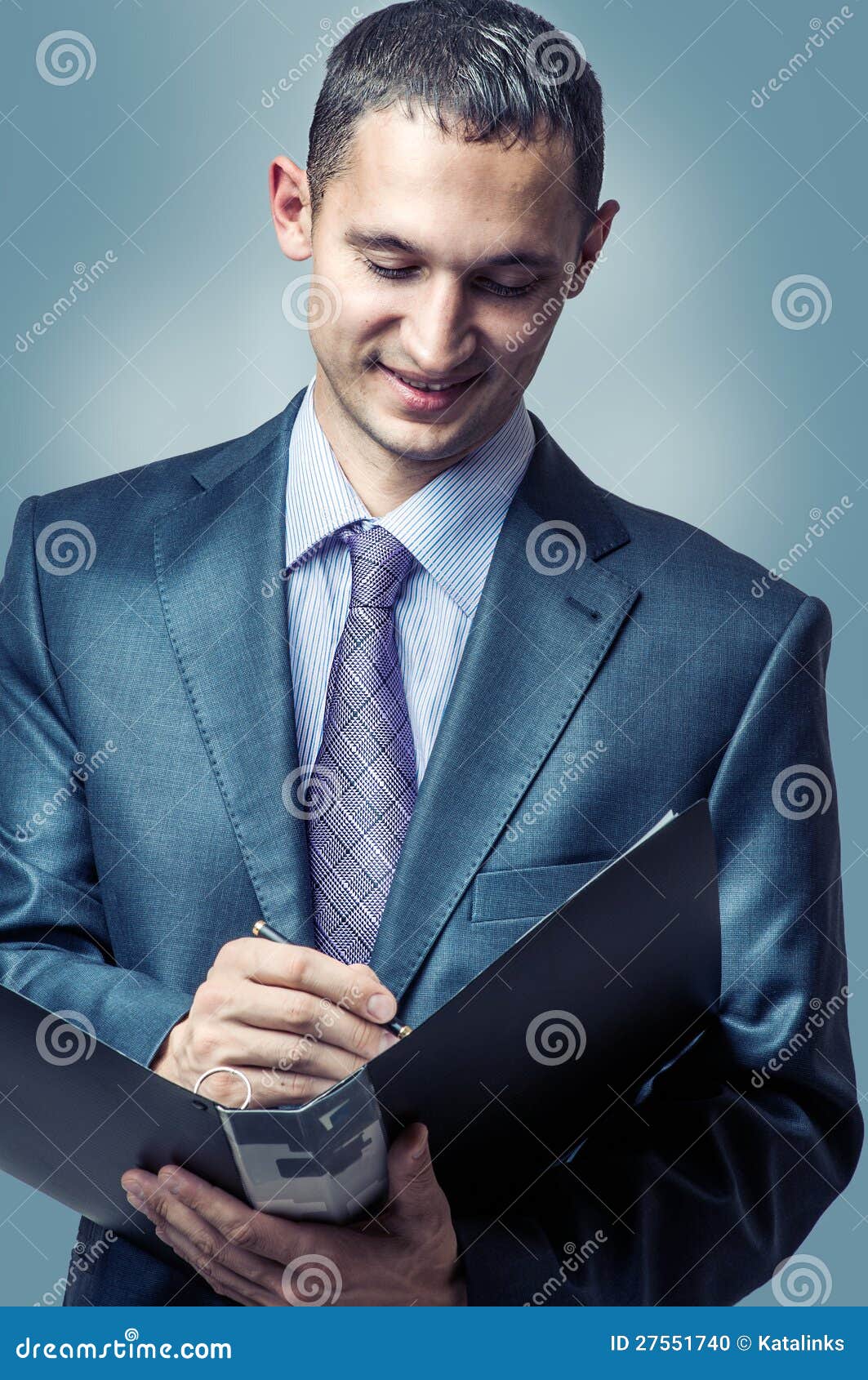 Handsome Young Businessman Writing Stock Photo - Image of idea ...