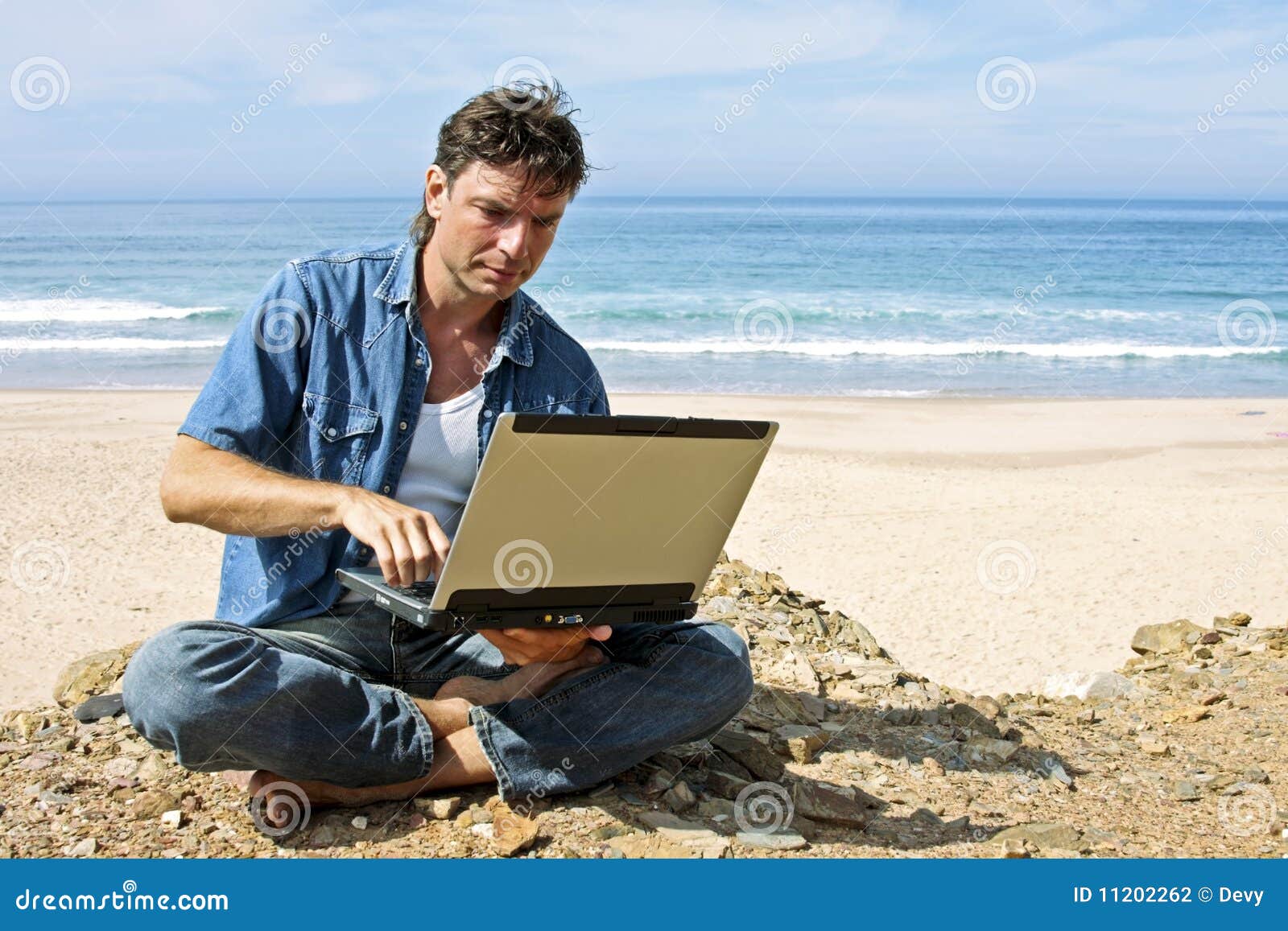 Handsome Young Bussiness Guy Working on the Intern Stock Photo - Image ...