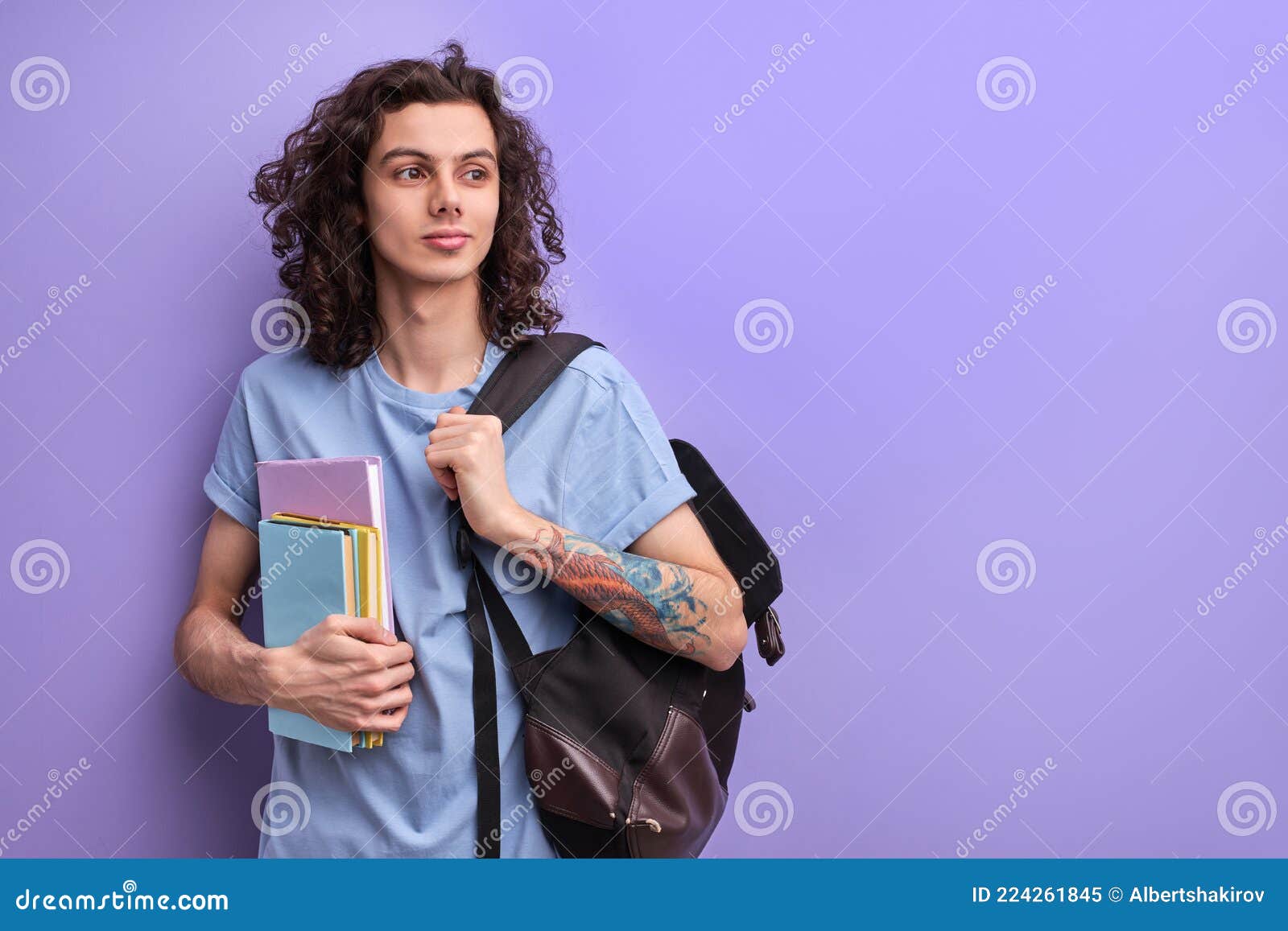 Handsome Young Caucasian Guy is Ready for Getting Knowledge in College ...