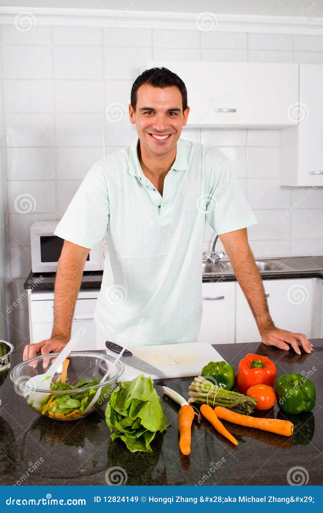 Handsome young chef stock image. Image of brunette, attractive - 12824149