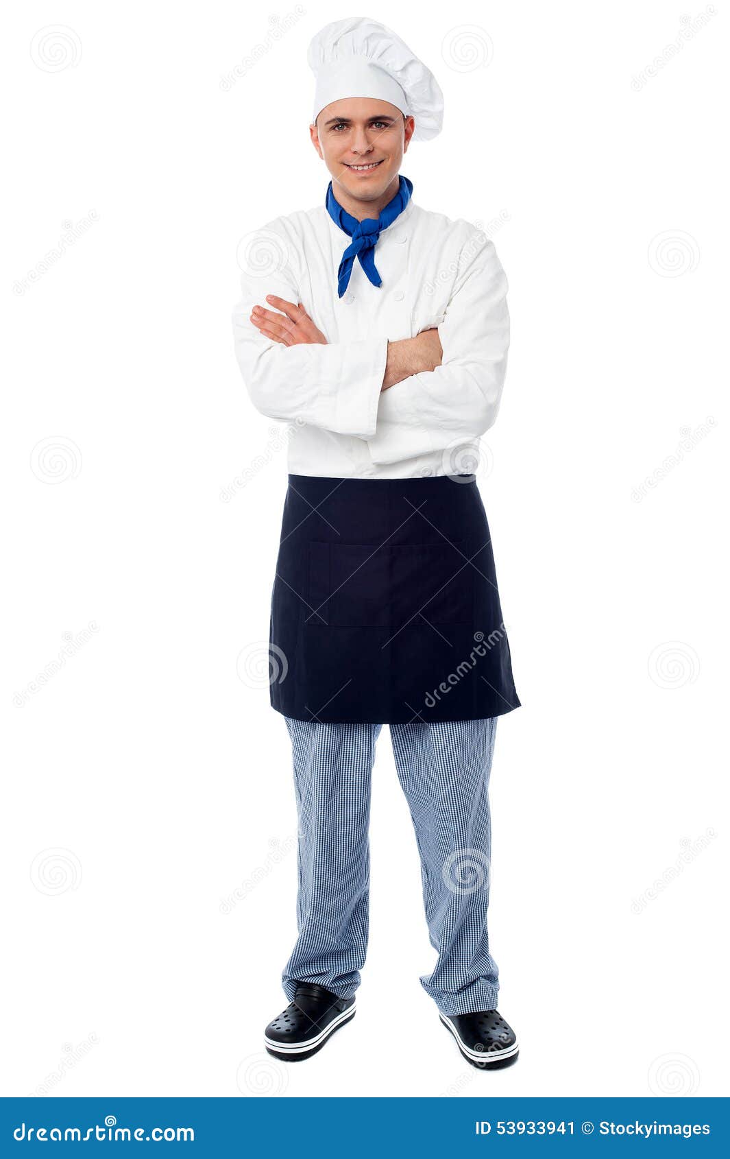 Handsome Young Chef Posing in Uniform Stock Image - Image of neck, full ...