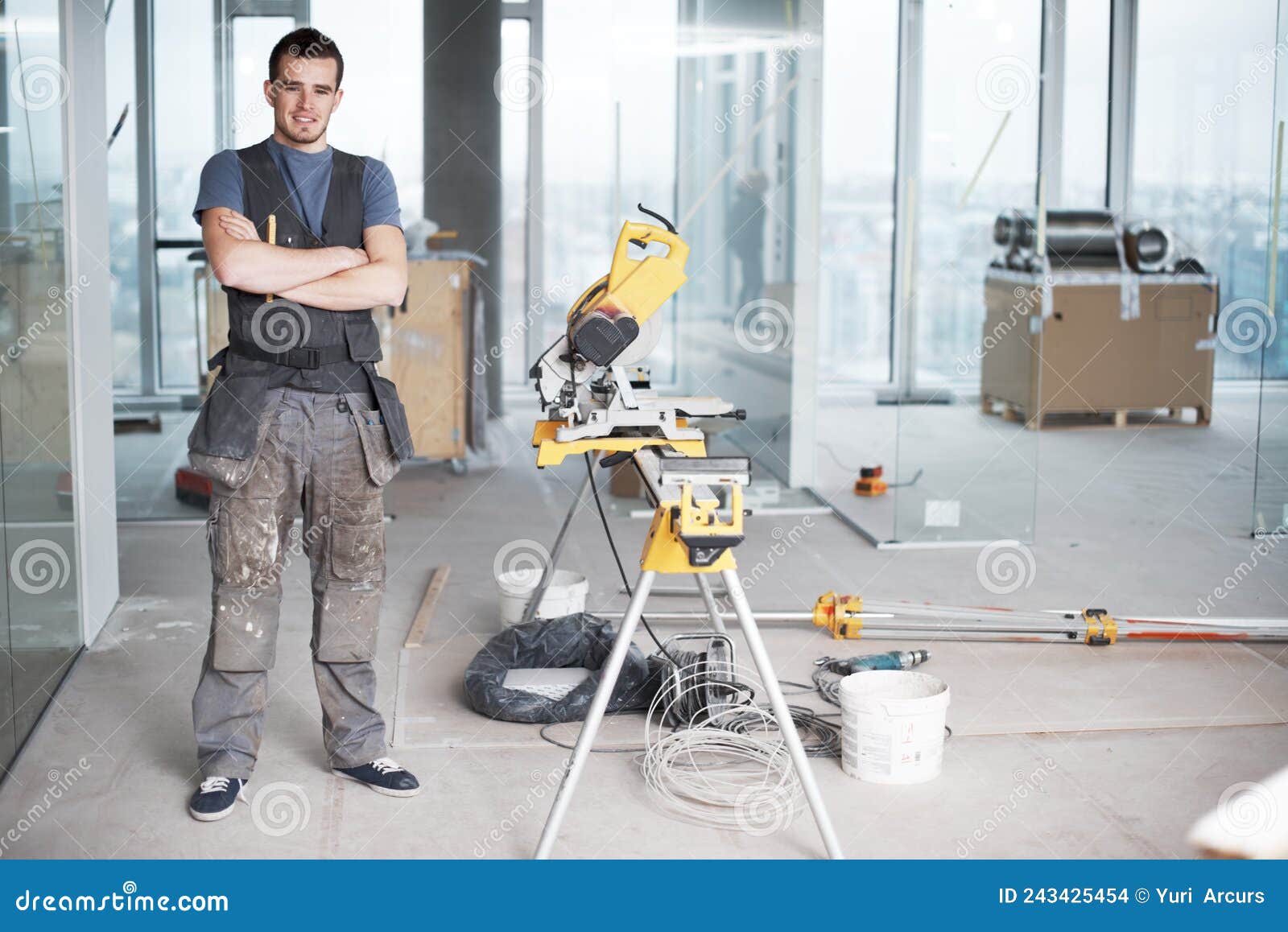 Confident Hell Get the Job Done. Handsome Young Contractor Standing on ...