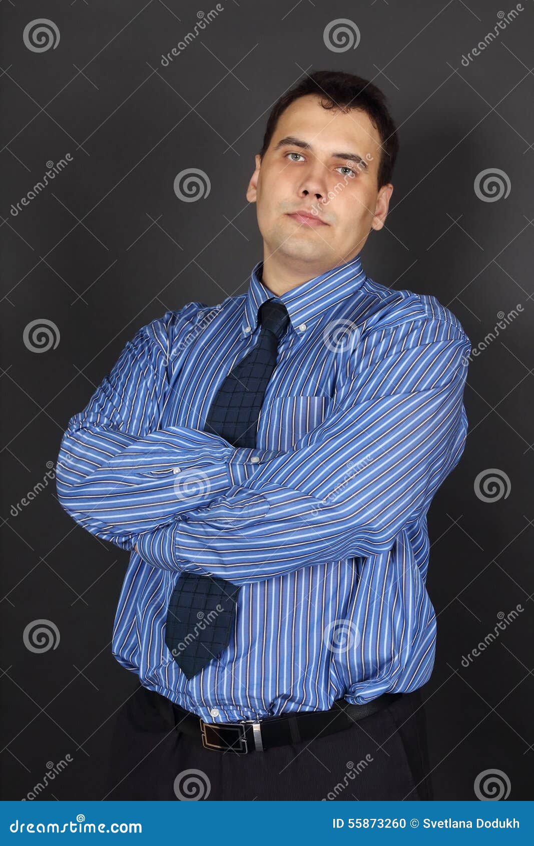 Handsome Young Cross-armed Man Stock Photo - Image of male, black: 55873260