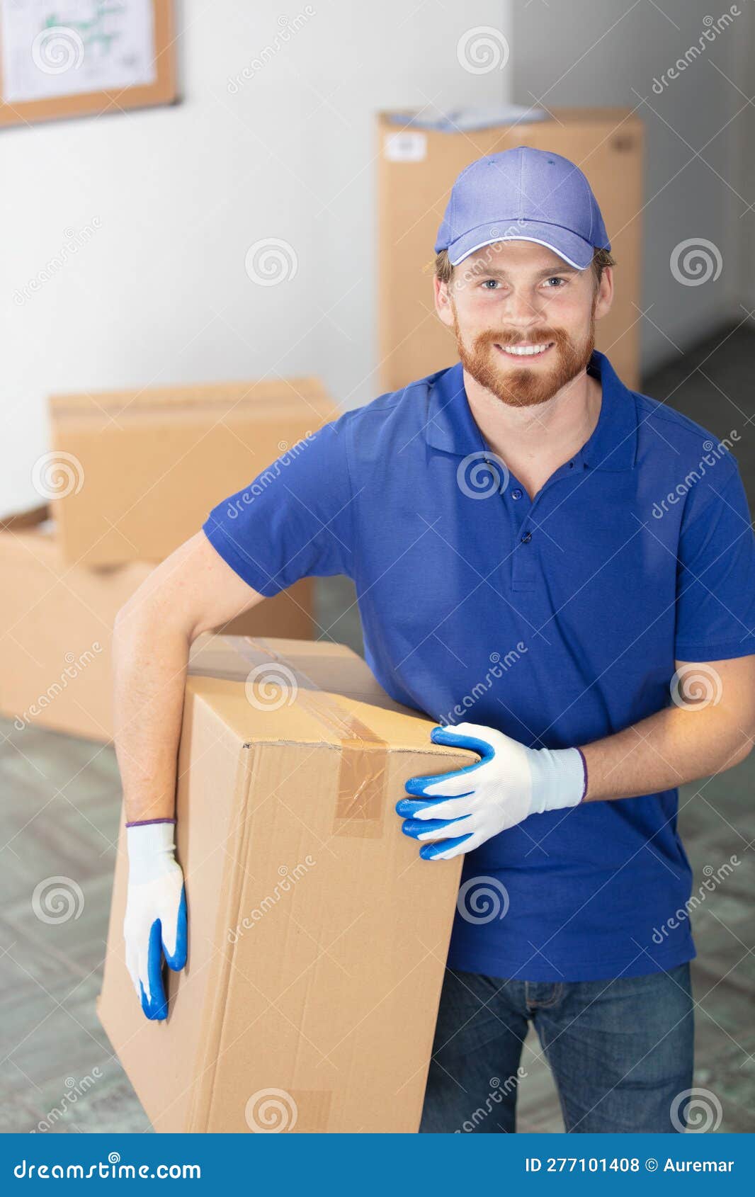Handsome Young Delivery Man Portrait Stock Photo - Image of workman ...