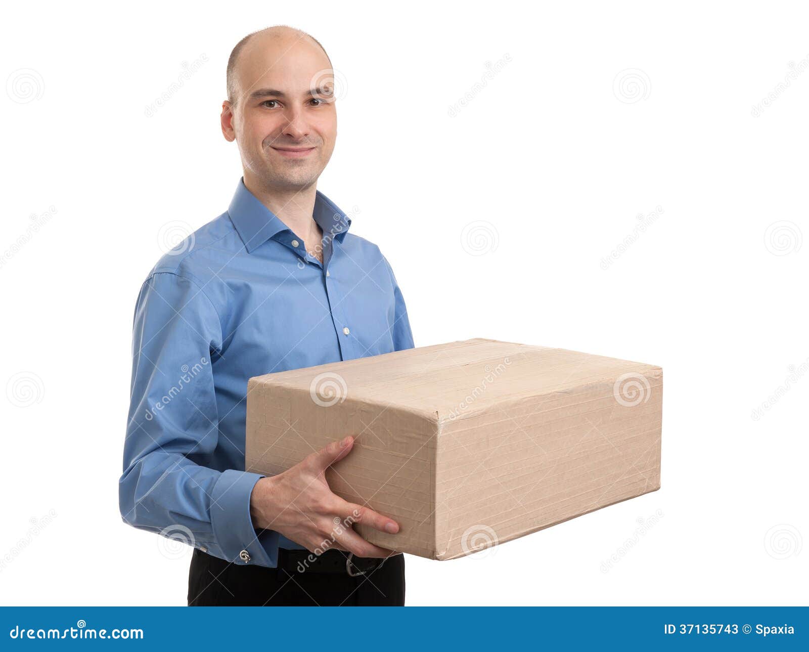 Handsome Young Delivery Man Portrait Stock Image - Image of shipping ...