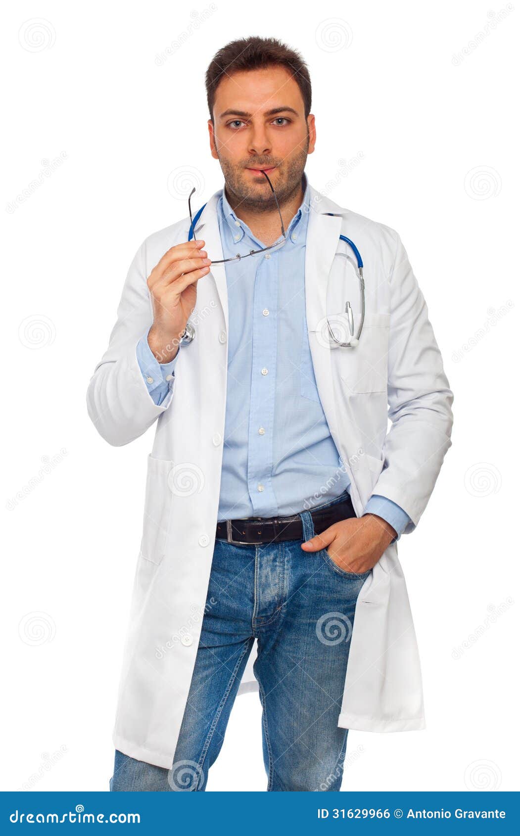 Handsome young doctor stock photo. Image of isolated - 31629966