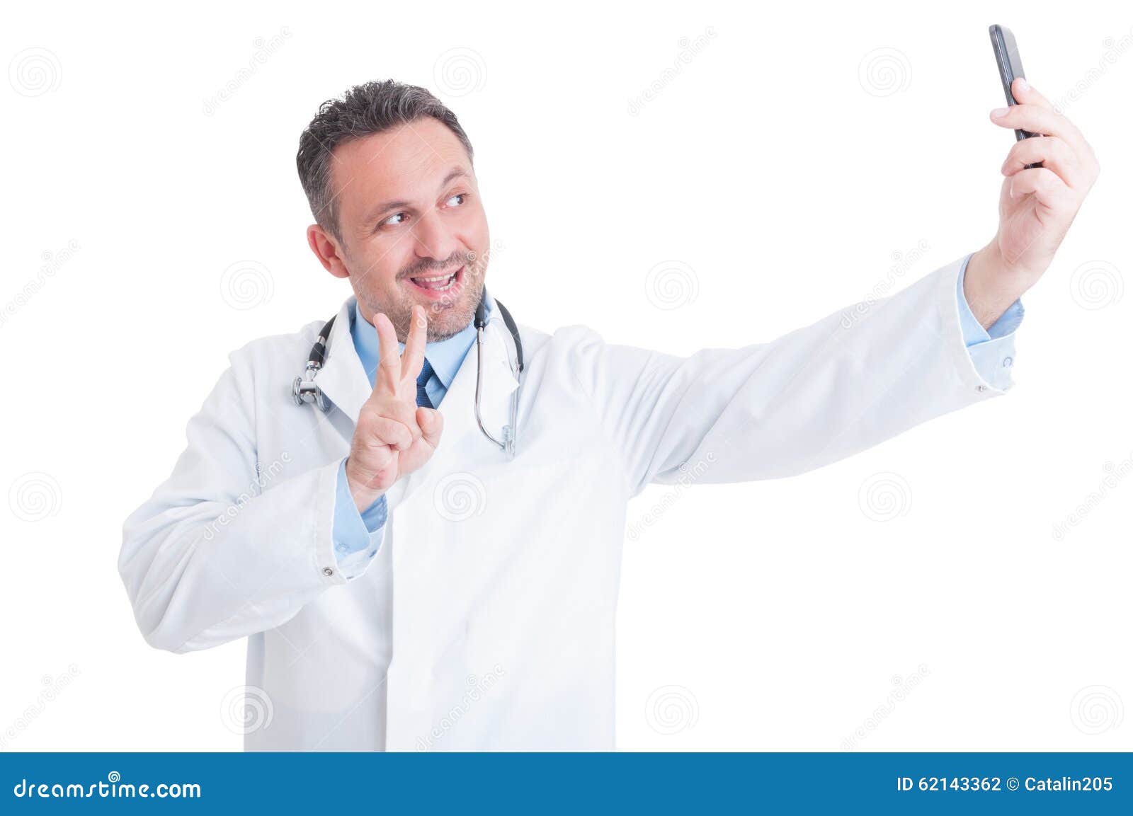 Handsome and Young Doctor or Medic Taking a Selfie Stock Photo - Image ...