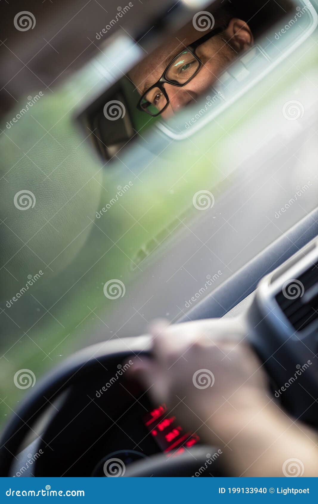Handsome Young Driver Driving His Car Stock Photo - Image of driving ...