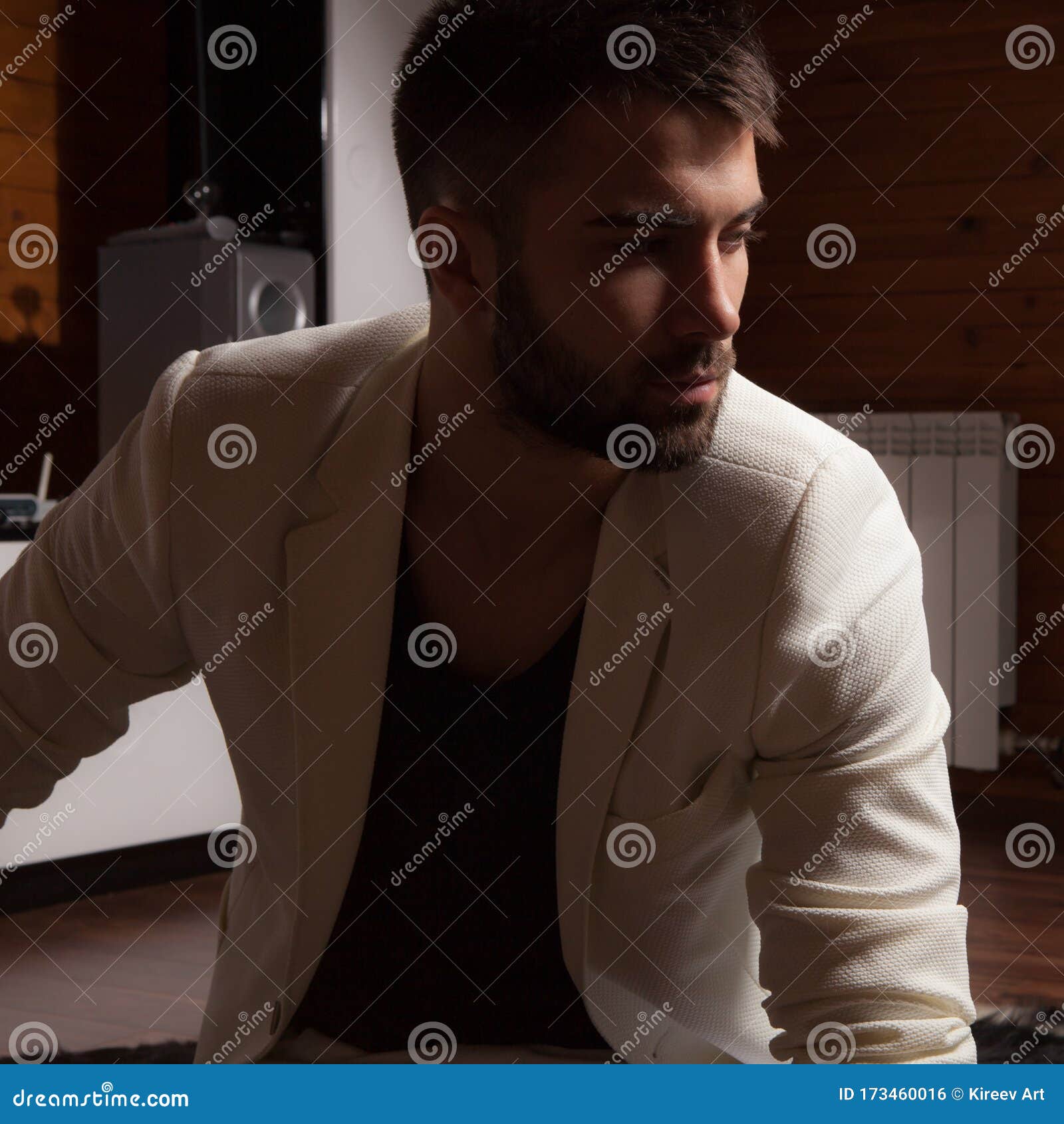 Handsome Young Elegant Man in House Interior. Stock Photo - Image of ...