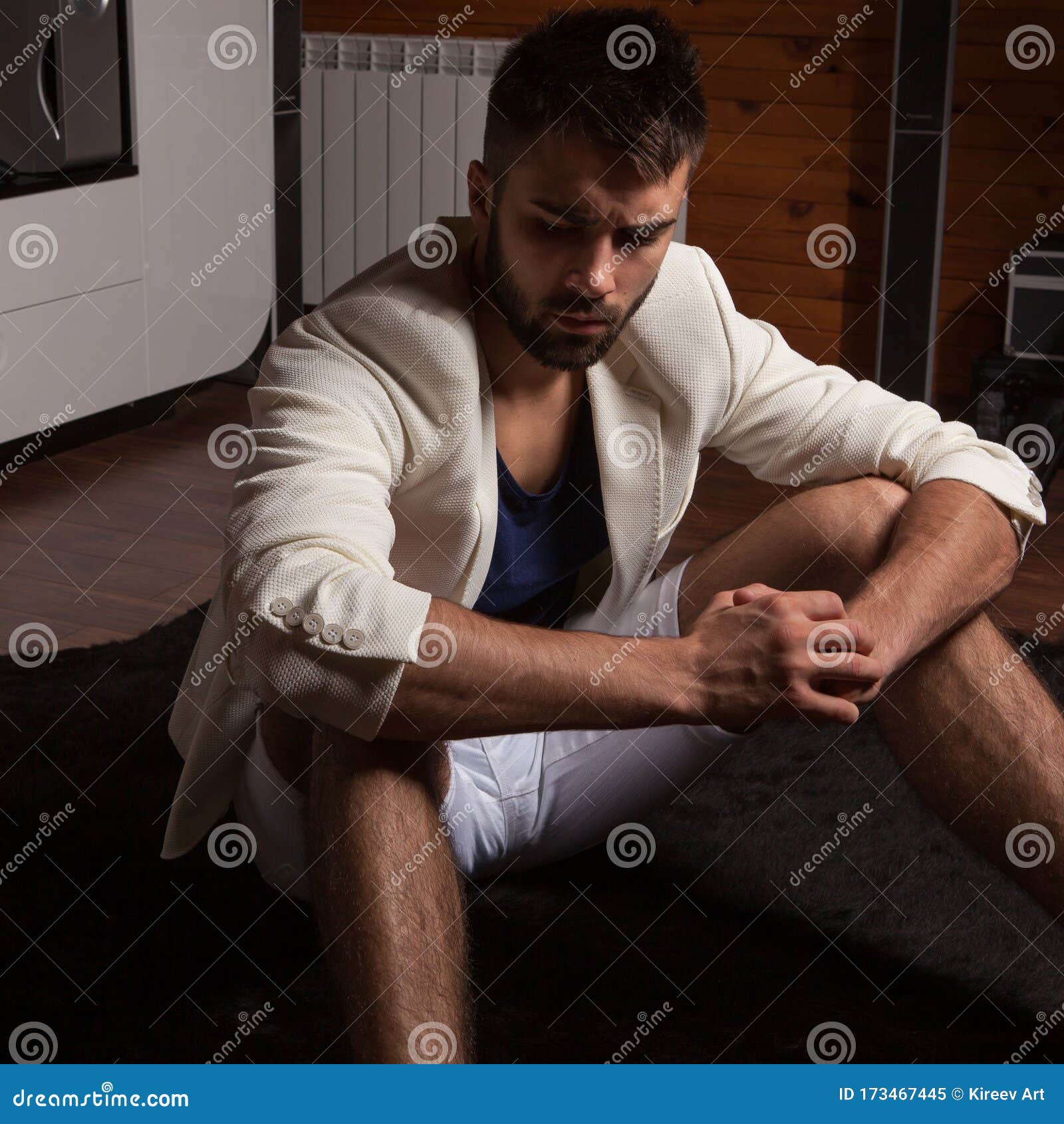 Handsome Young Elegant Man in House Interior. Stock Image - Image of ...