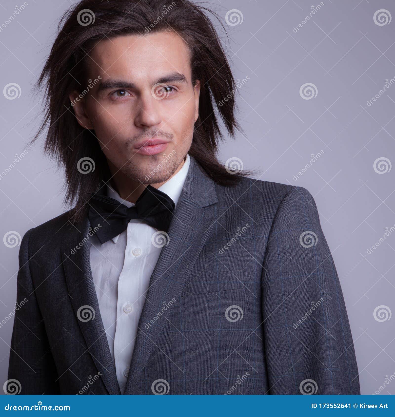 Handsome Young Elegant Man Studio Portrait Close-up. Stock Image ...