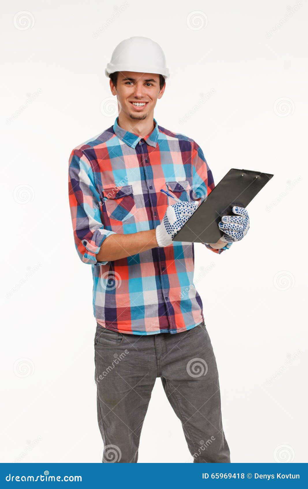 Handsome Young Engineer with Clipboard. Stock Photo - Image of handsome ...