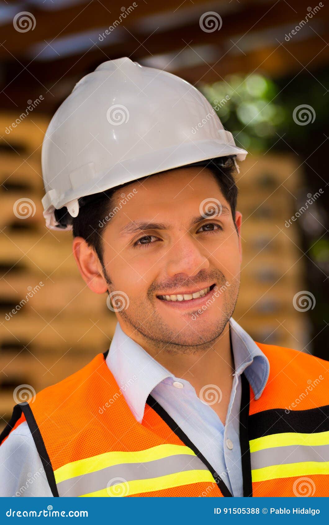 Handsome Young Engineer Portrait at Construction Site Stock Photo ...
