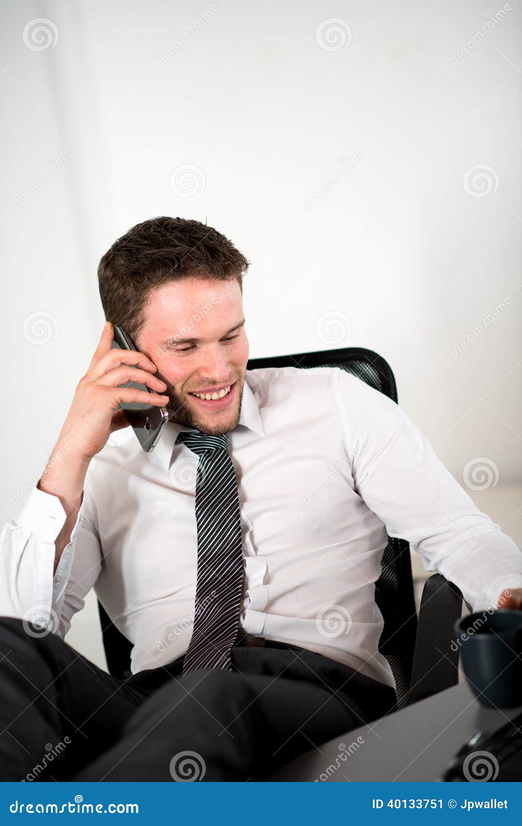 Handsome Young Executive Business Man in Office Stock Image - Image of ...
