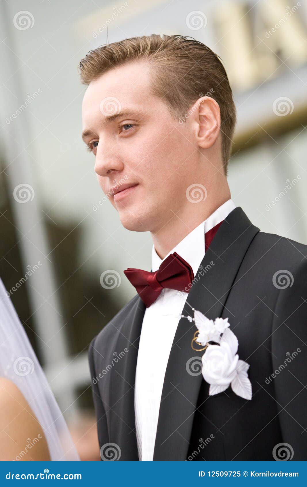 Handsome Young Groom Portrait Stock Image - Image of shoulders, happy ...