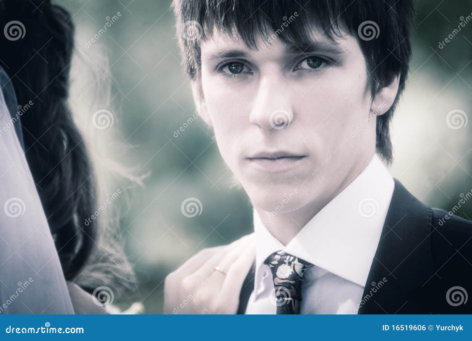 Handsome Young Groom Portrait Stock Photo - Image of white, romance ...