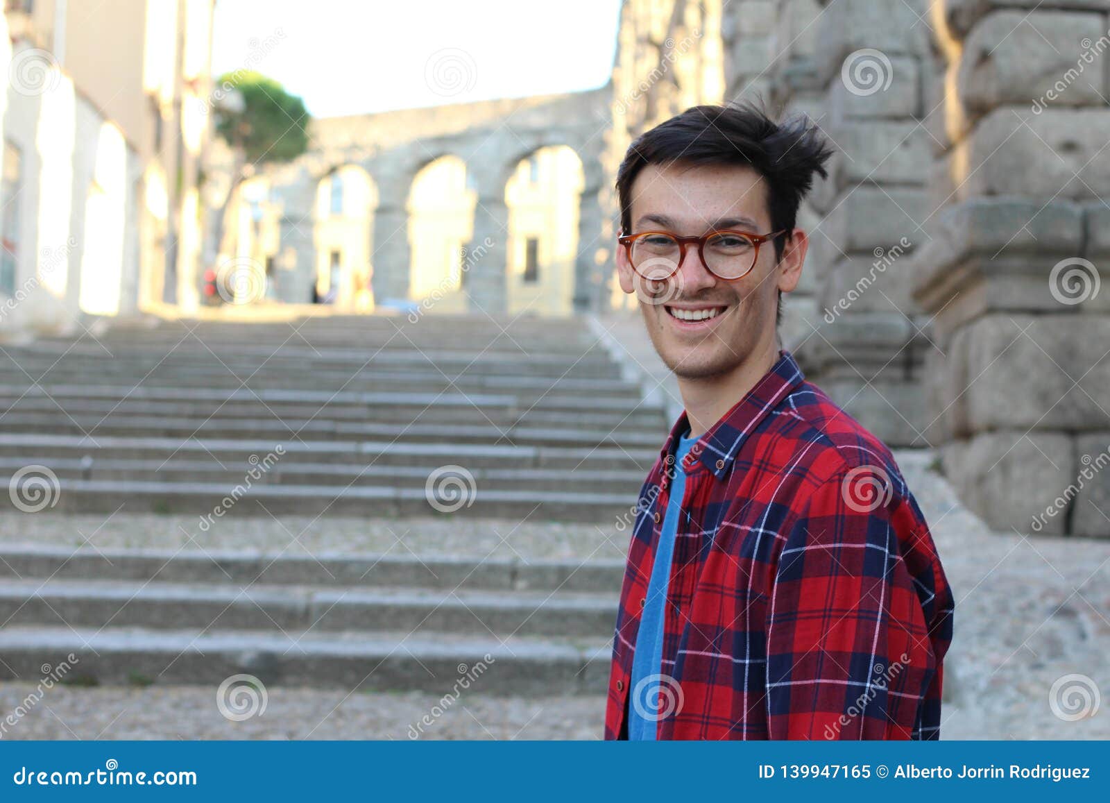 Handsome Young Hispanic Male Smiling Outdoors Stock Image - Image of ...