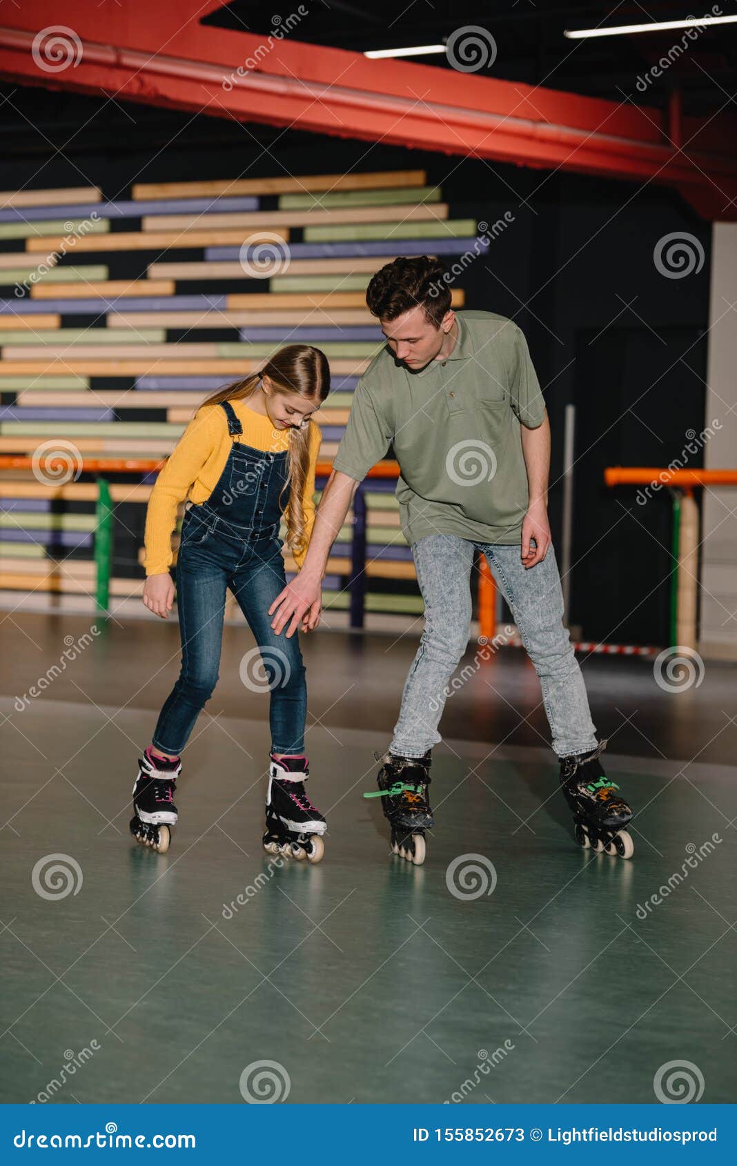 Handsome Young Instructor Showing Skating Technics Stock Image - Image ...