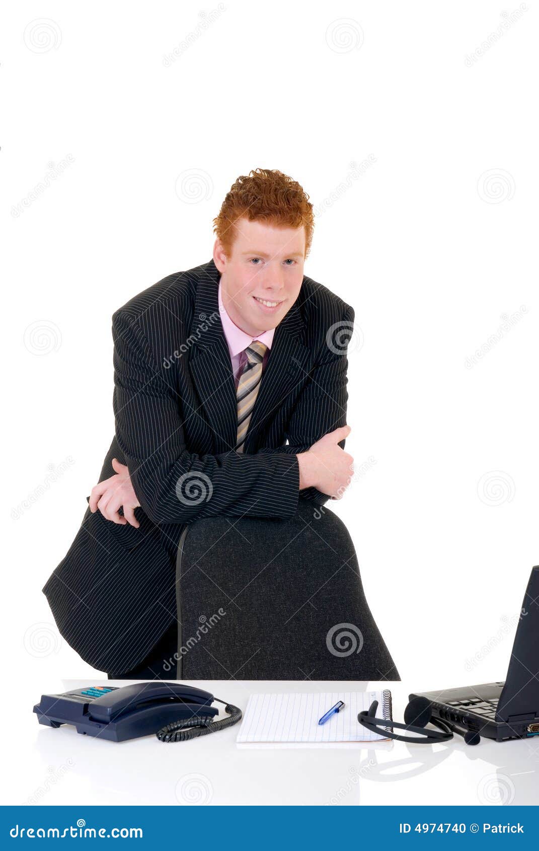 Handsome Young Male Secretary Stock Photo - Image of smiling, look: 4974740