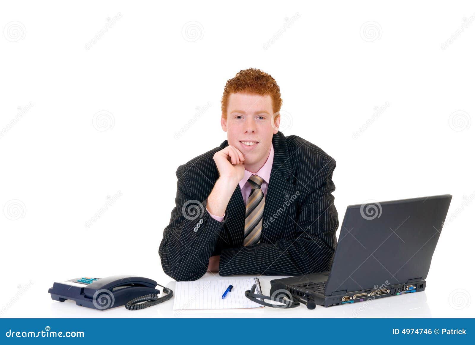 Handsome Young Male Secretary Stock Photo - Image of style, headed: 4974746