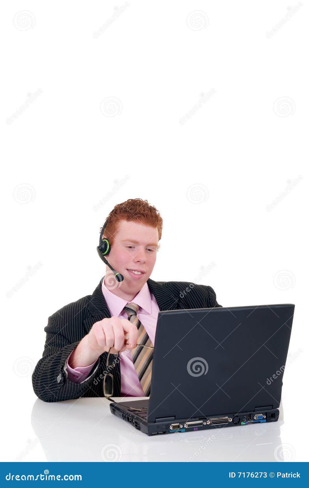 Handsome Young Male Secretary Stock Image - Image of headset, headed ...