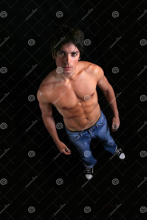 Handsome Young Man from Above Stock Image - Image of handsome, white ...