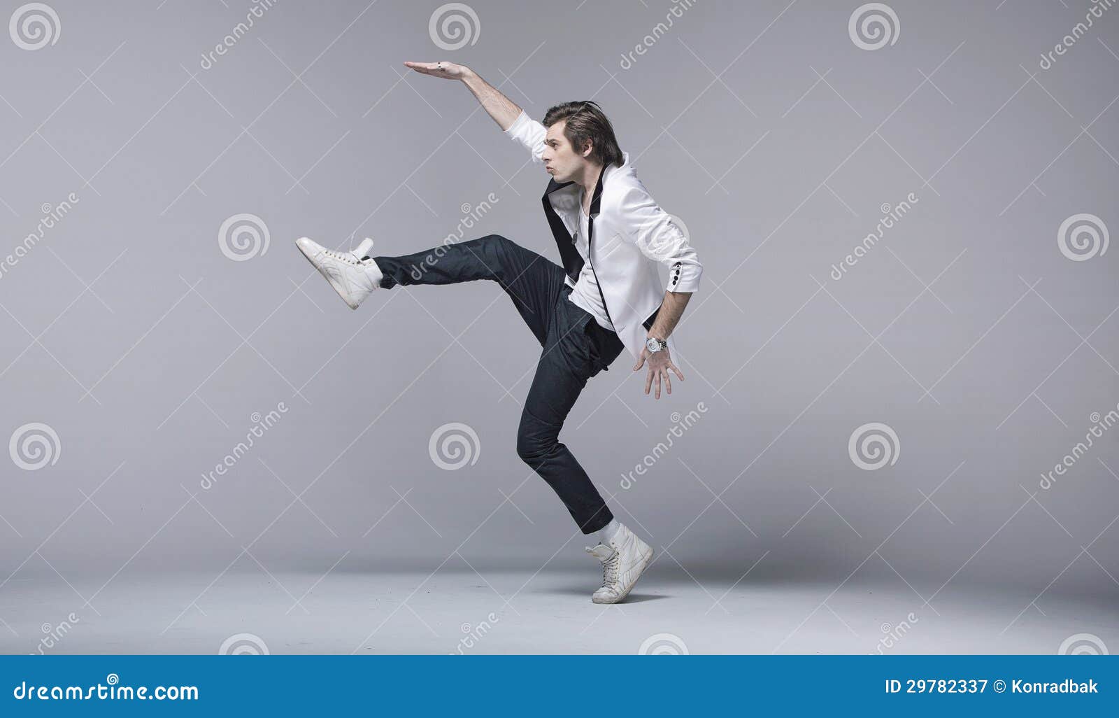 Handsome Man in Acrobating Pose Stock Image - Image of lifestyle ...