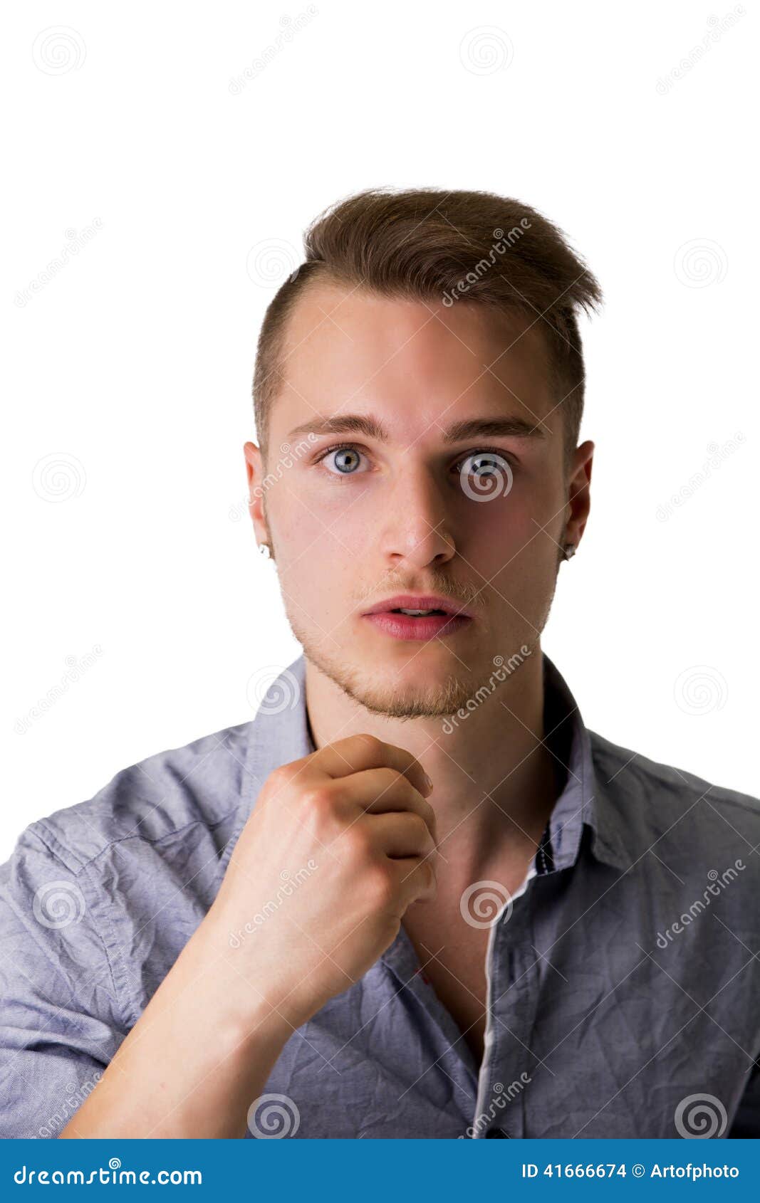 Handsome Young Man with Aggressive, Expression of Stock Photo - Image ...