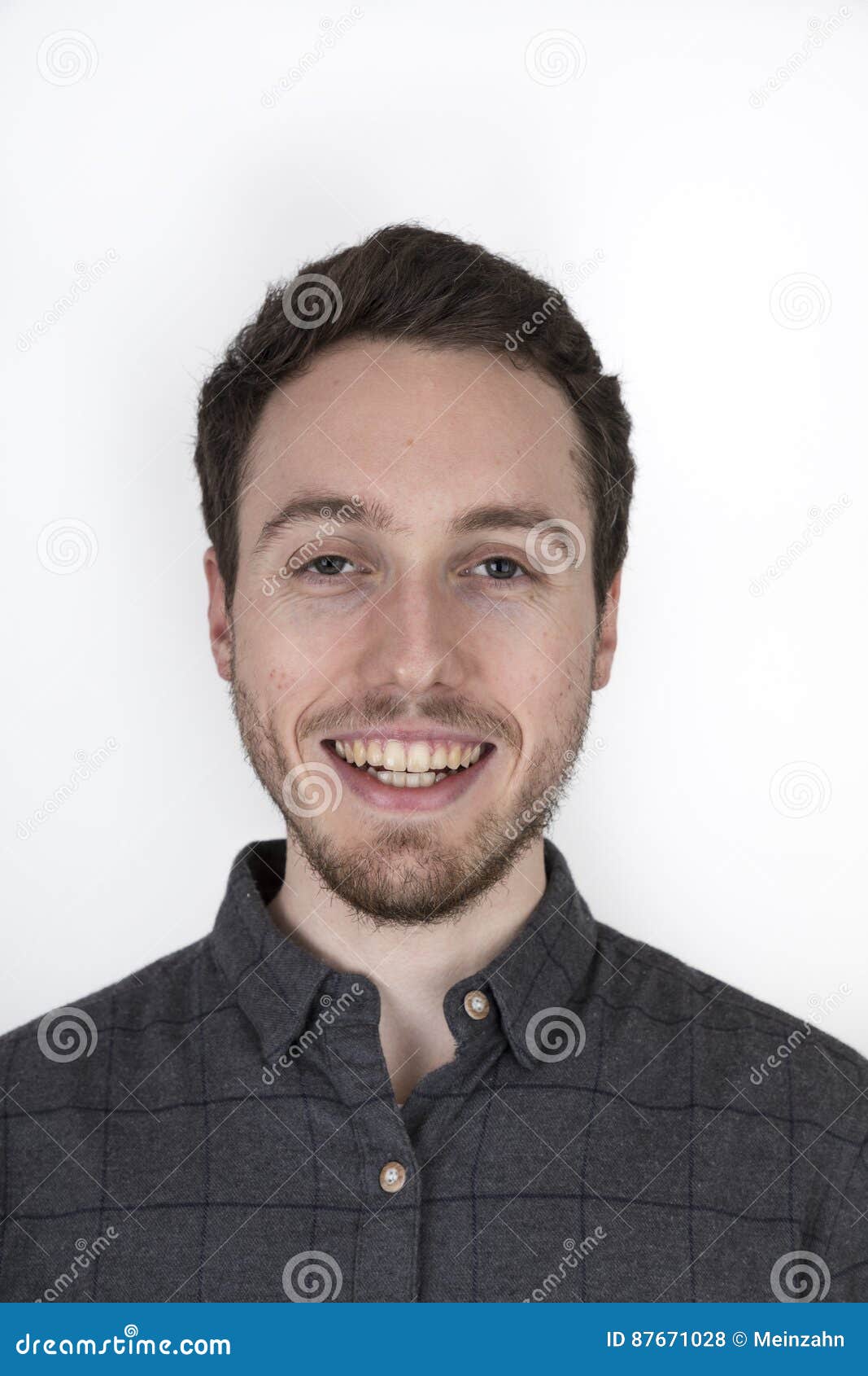 Handsome Young Man with Beard Stock Photo - Image of background, face ...