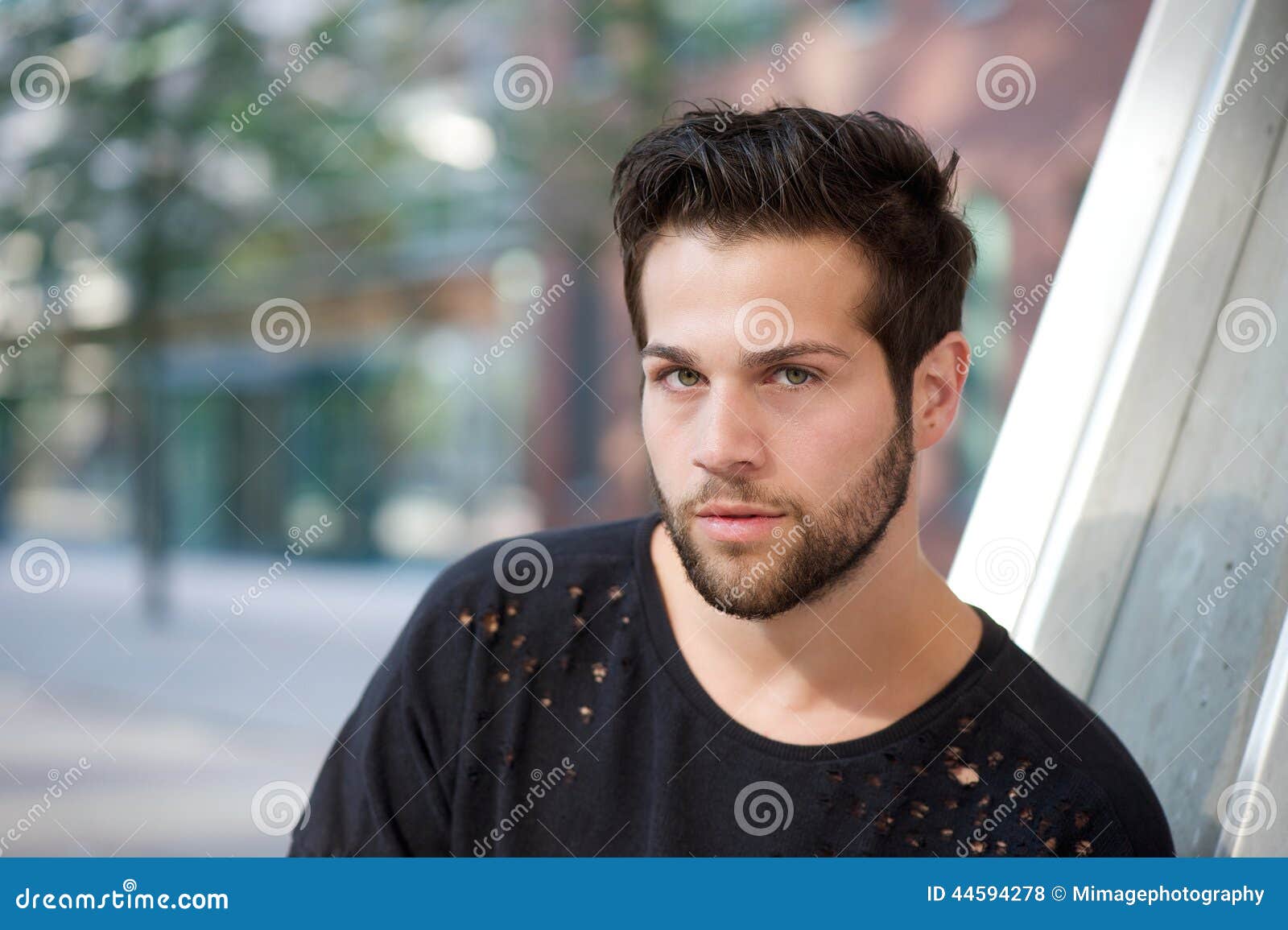 Handsome Young Man with Beard Posing Outdoors Stock Photo - Image of ... Handsome Young Man with Beard Posing Outdoors Stock Photo - Image of ...