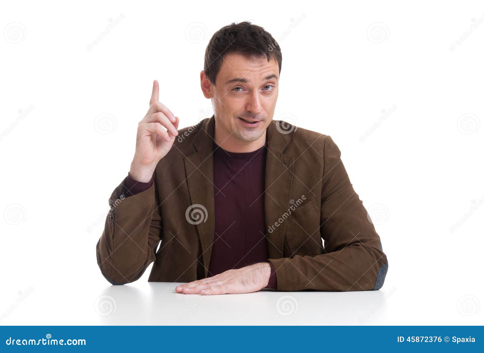 Handsome Young Man Behind Desk Stock Photo - Image of businessman, copy ...