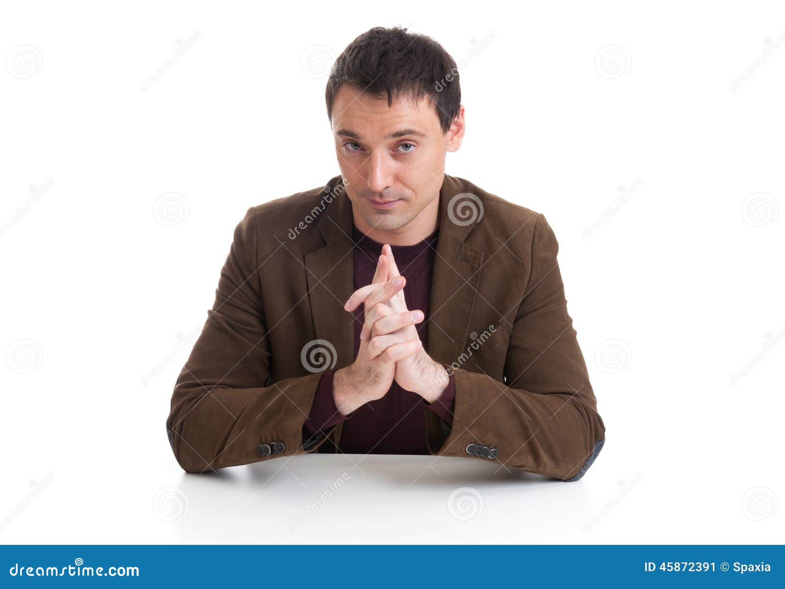 Handsome Young Man Behind Desk Stock Image - Image of adult, copyspace ...