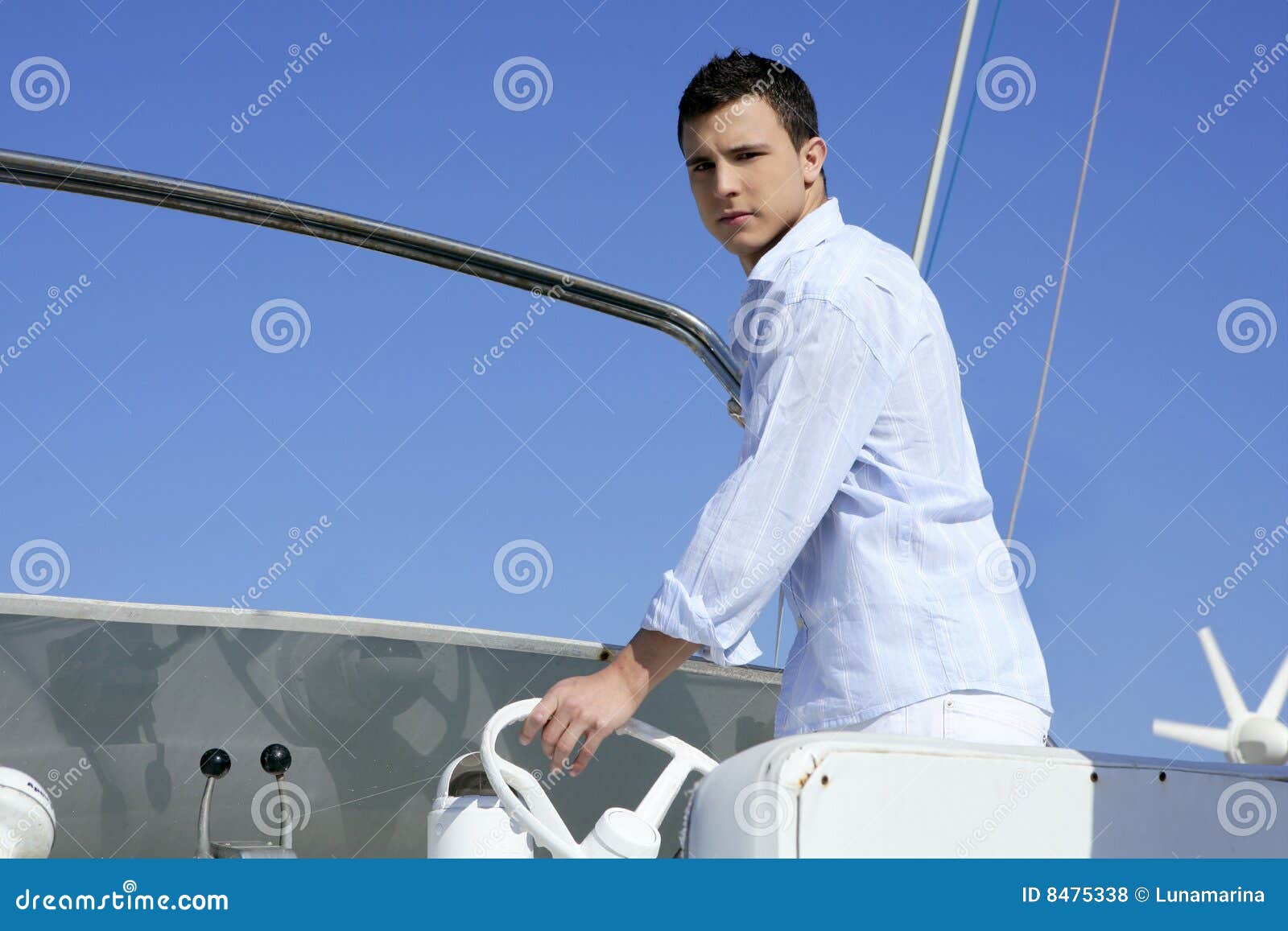 Handsome Guy In A Boat Paddles Rowing On River Rafting. Kayaking. Man ...