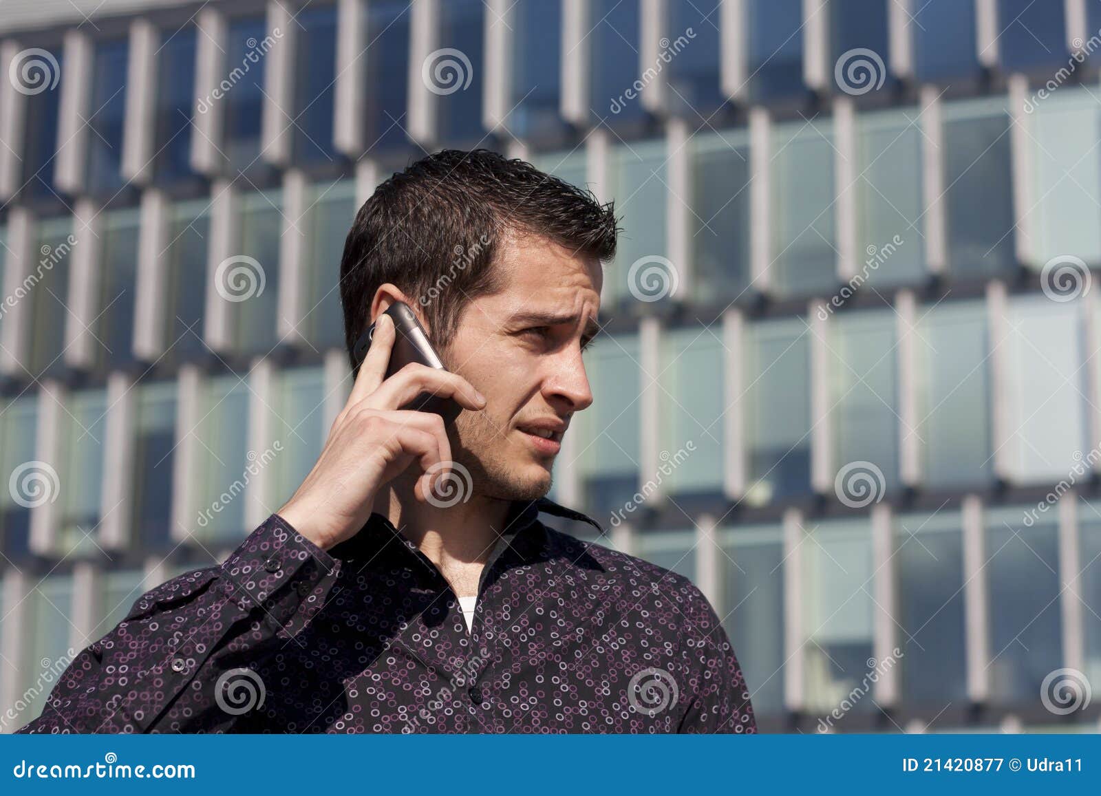 Handsome young man calling stock image. Image of fashionable - 21420877