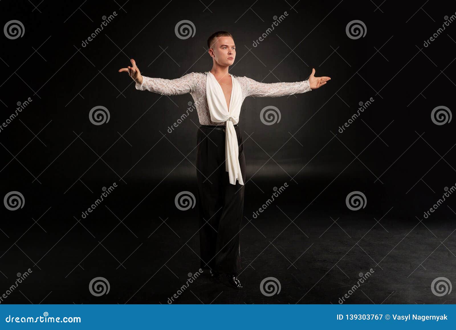 Handsome Young Man Dancing Tango in the Studio Stock Image - Image of ...