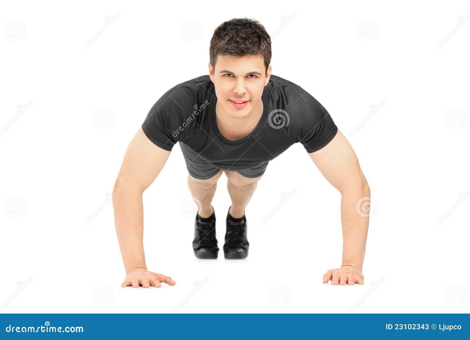 Handsome Young Man Doing Push Ups Stock Image - Image of athlete ...
