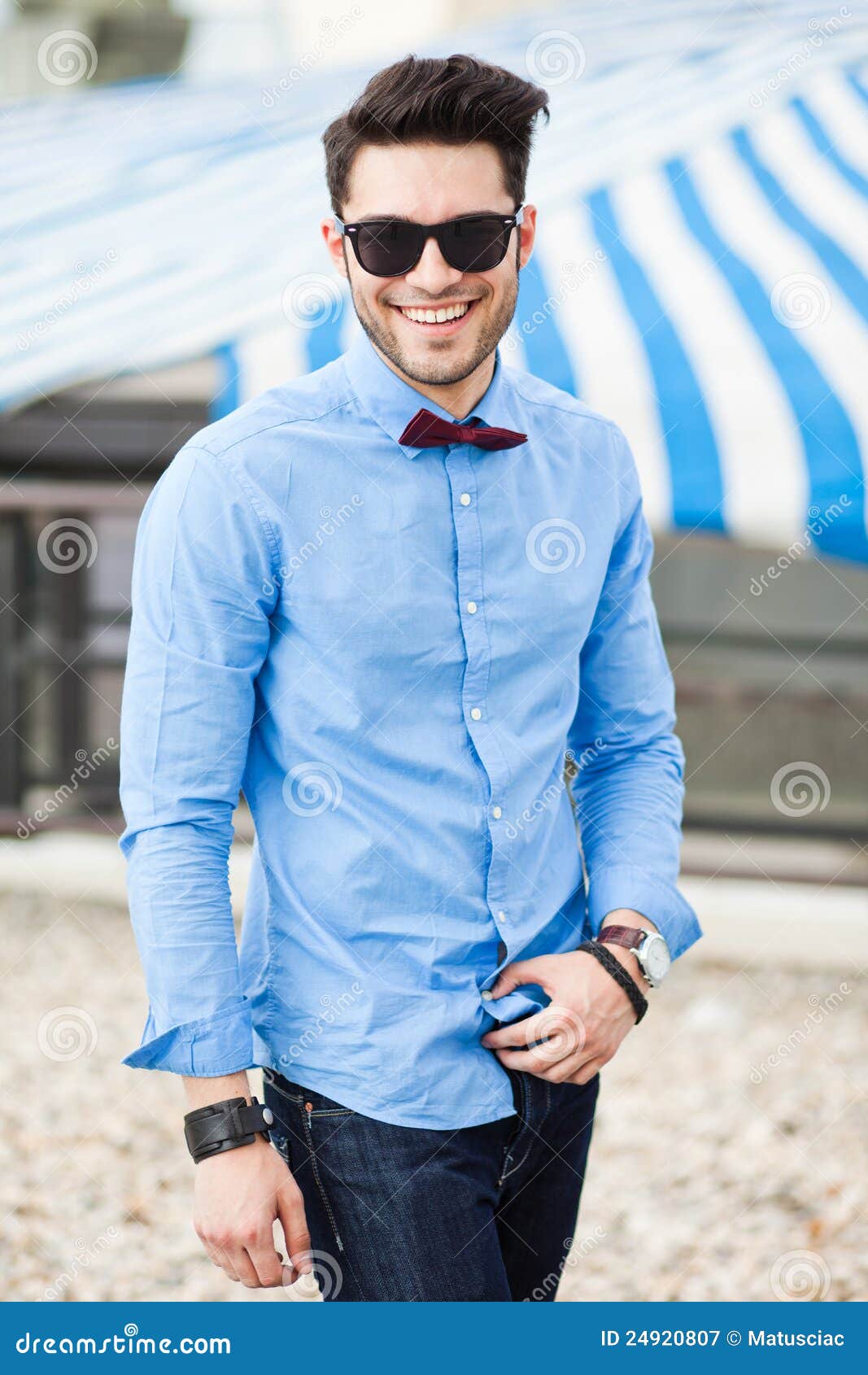 Handsome Young Man Dressed Casual - Outdoor Stock Image - Image of ...